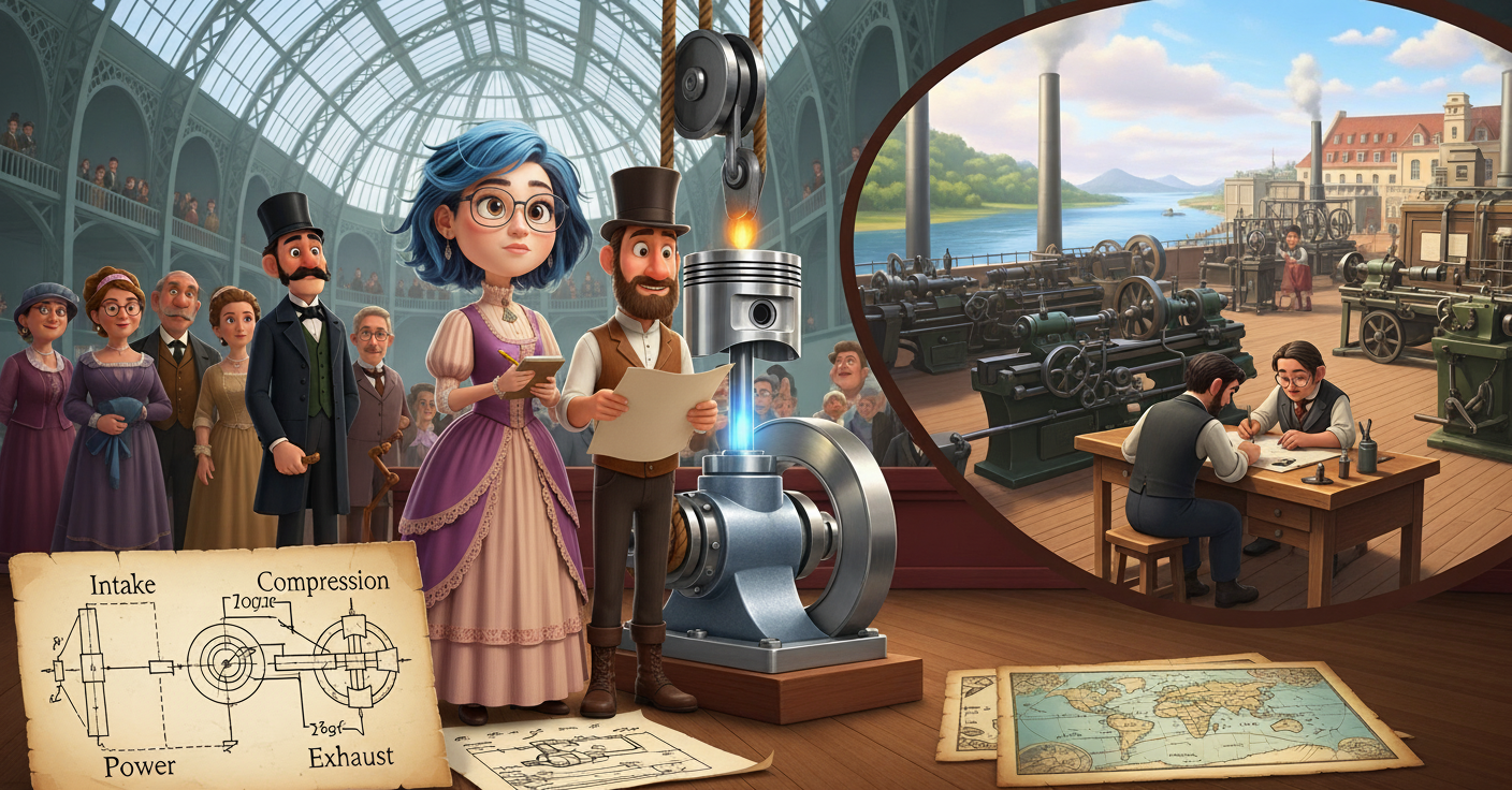 Nikolaus Otto's Singing Engine | Let's Rewind! | Little Thinkers!