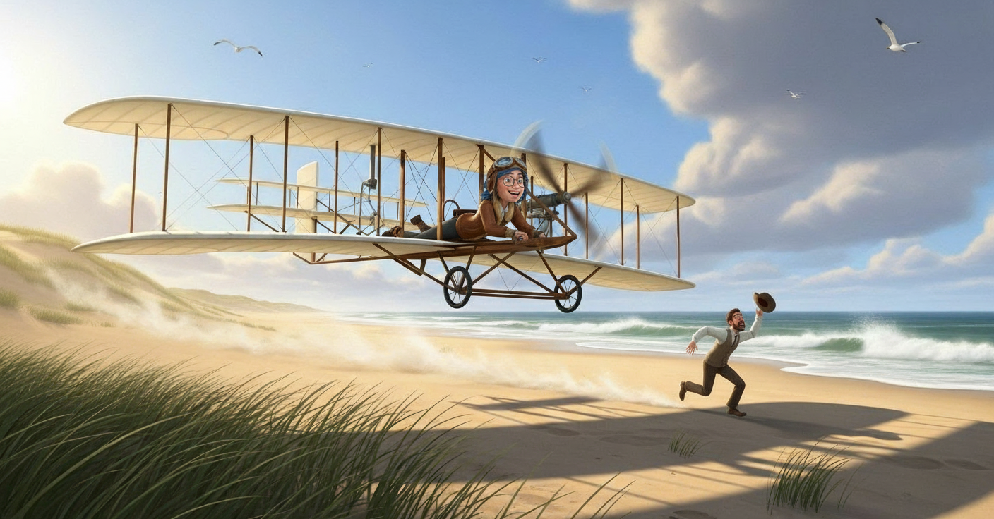 Wright Brothers: First Flight | Let's Rewind! | Little Thinkers!